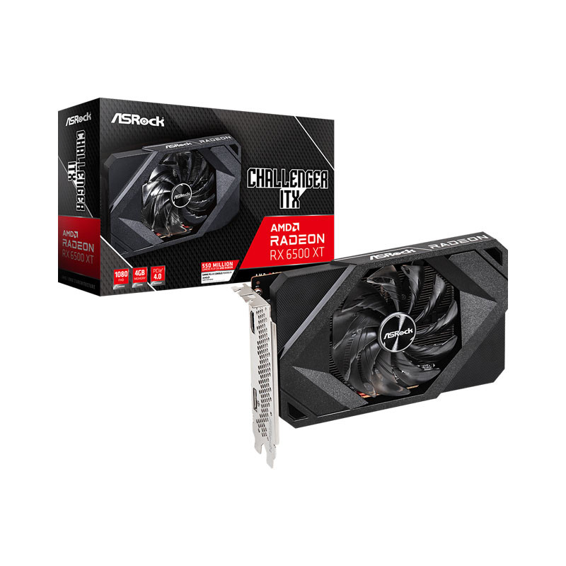 ASRock Radeon RX 6500 XT Challenger ITX 4GB GDDR6 Cartes graphiques...