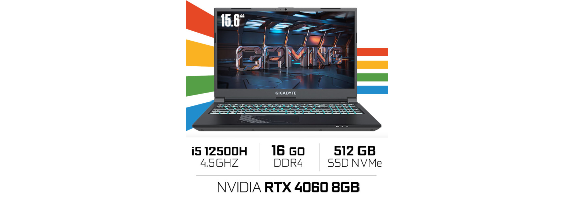 Gigabyte G5 KF i5 12500H/16GB/512GB SSD/RTX4060 8GB/15.6'' 144Hz PC...