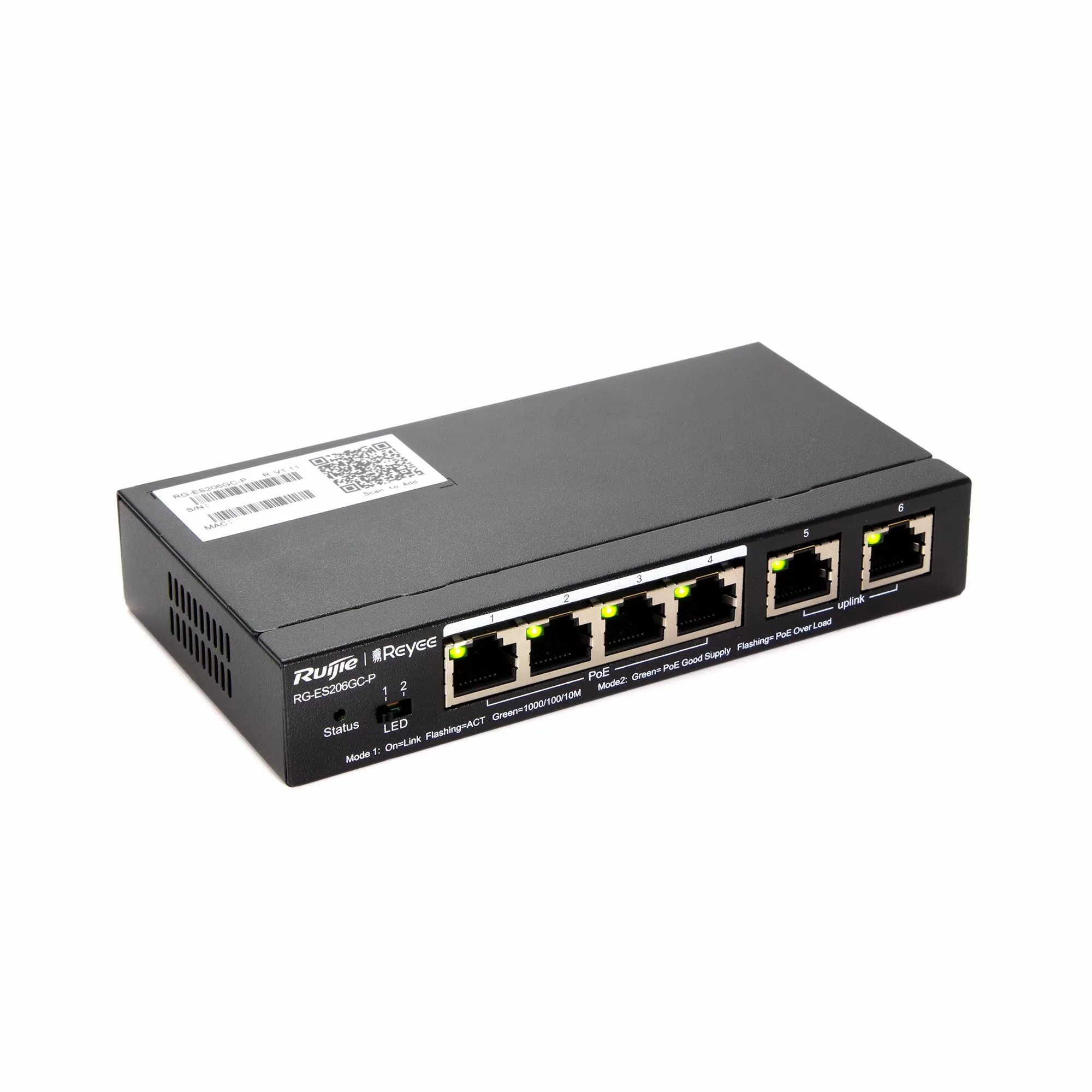 RUIJIE SWITCH 6-PORT GIGABIT SMART,4POE RG -ES206GC -P Réseau Ruiji...