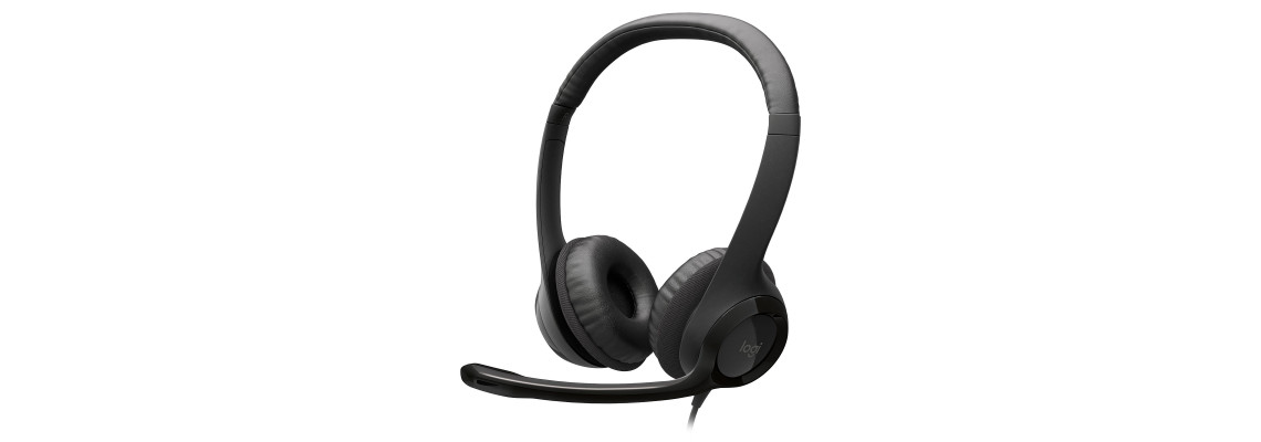 Logitech USB Headset H390 Black Casques Logitech Maroc