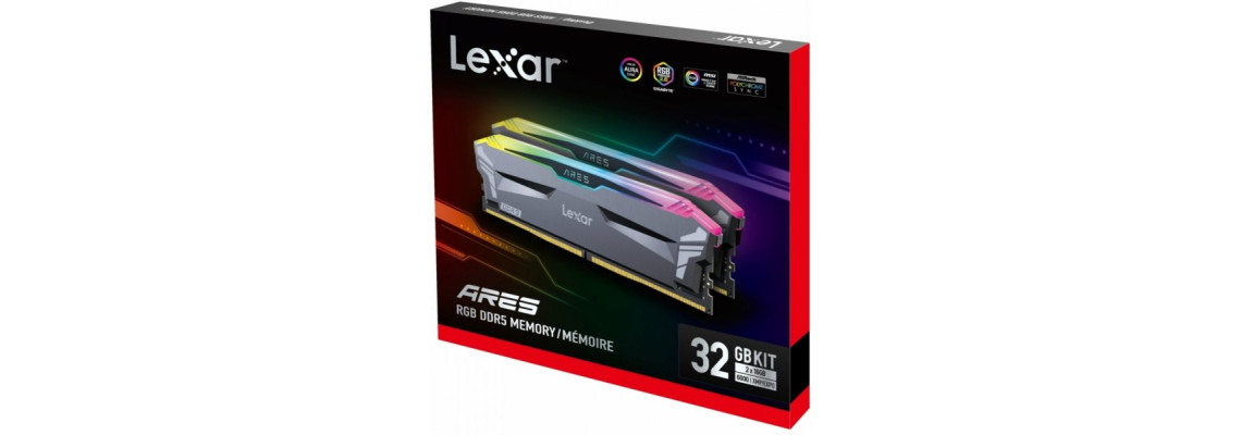 LEXAR ARGB ARES DDR5 32Go (2x16Go) 6000MHz CL34 Mémoire vive PC Lex...