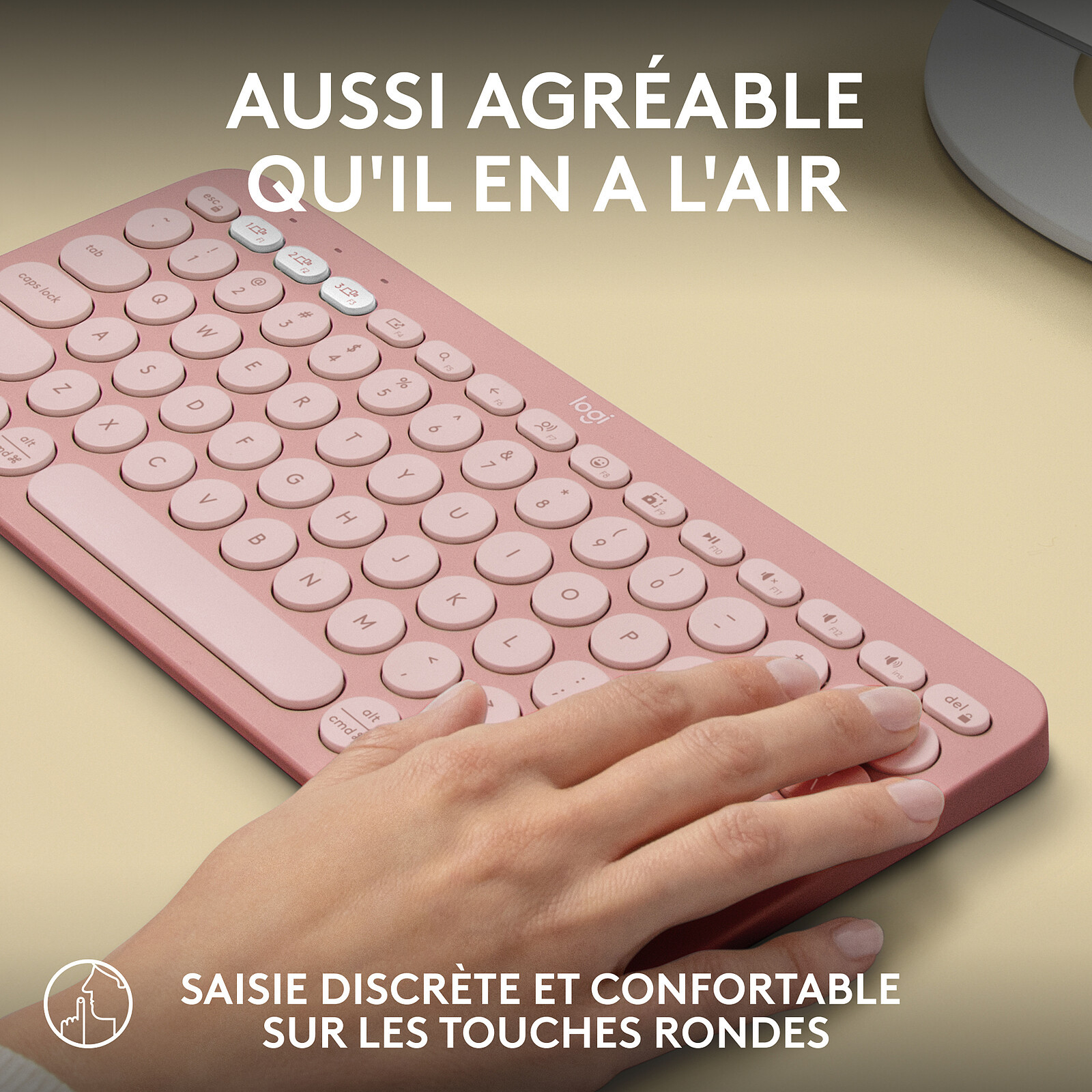 Logitech Pebble Keys 2 K380s (Rose) Claviers Logitech Maroc