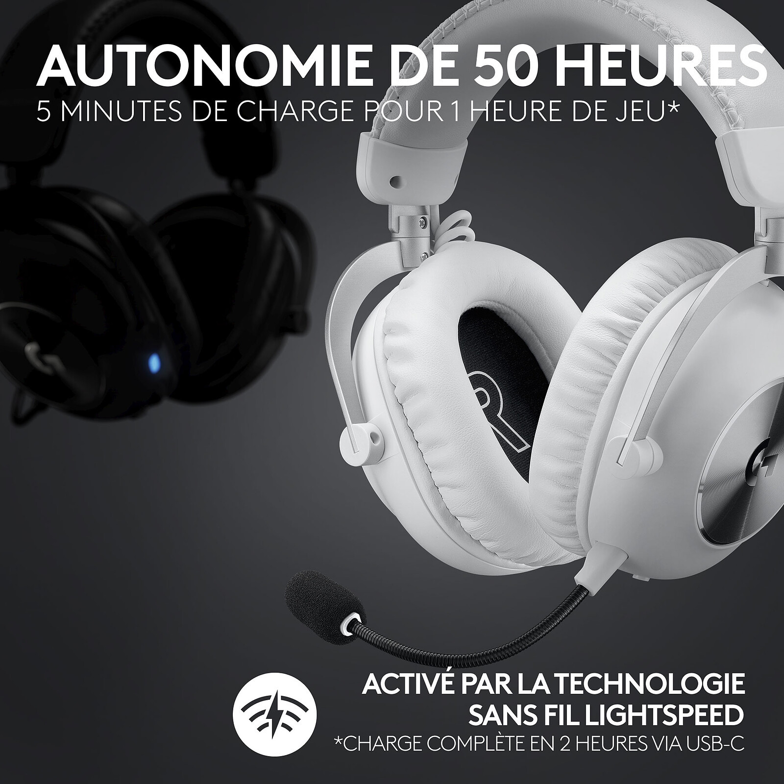 Logitech G Pro X 2 Lightspeed (Blanc) Casques Logitech Maroc