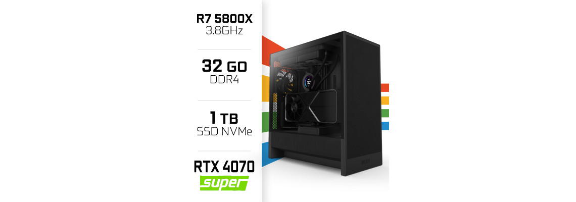 PC Gamer UltraPC Ryzen 7 5800X/1TB SSD/32GB/RTX4070 SUPER