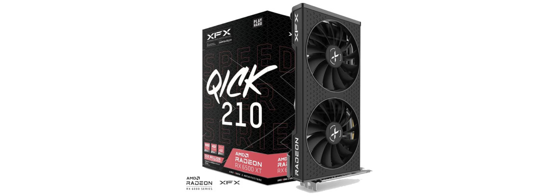 XFX AMD Radeon RX 6500 XT Speedster QICK 210 4GB GDDR6 AMD XFX Maroc