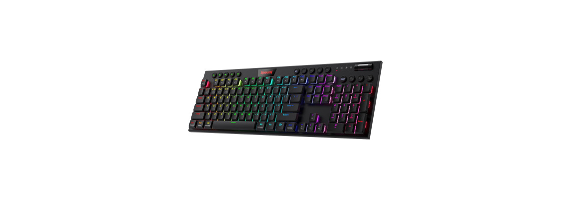 Redragon K618 PRO Wireless Low Profile Red Switches Claviers Redrag...