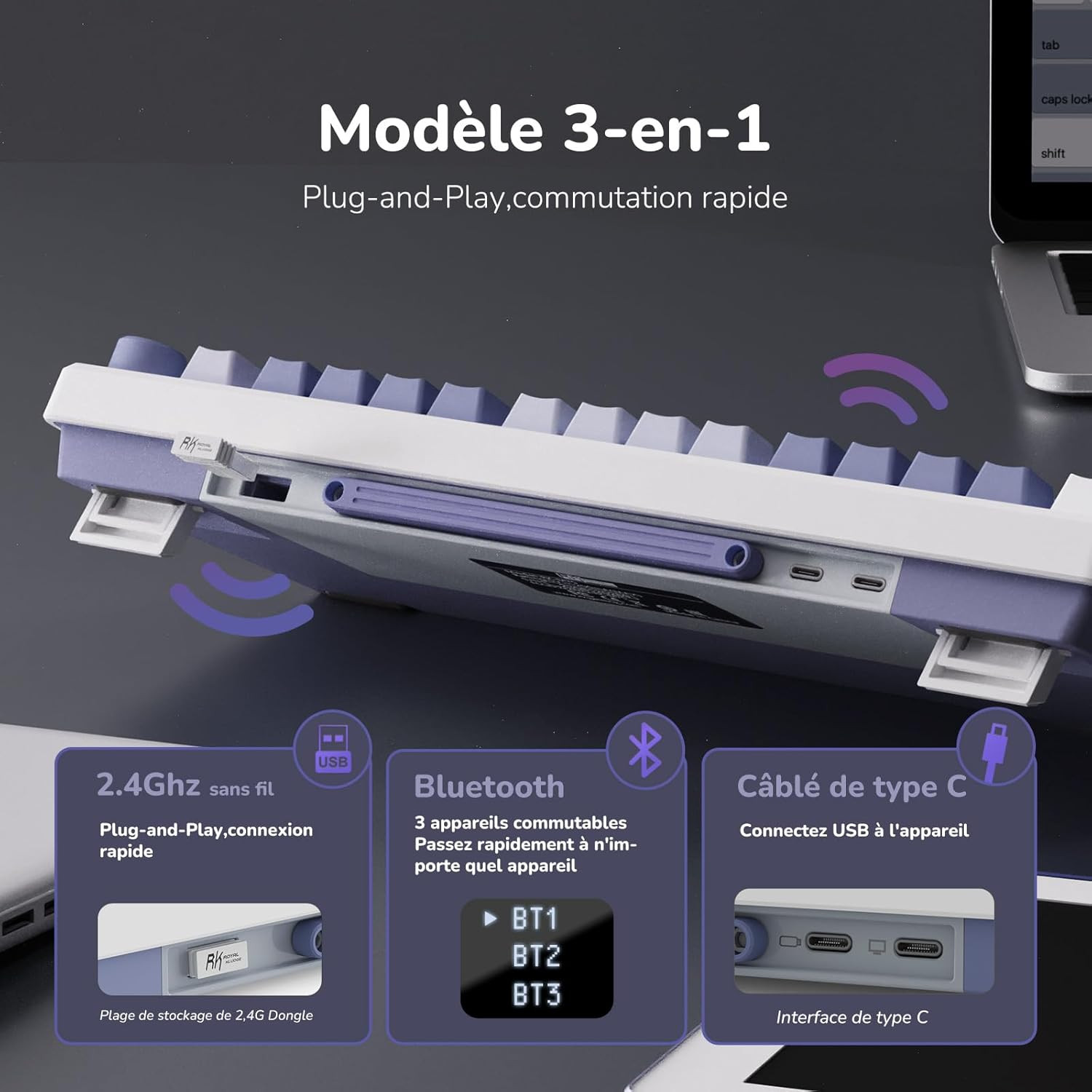 Royal Kludge RKM75 (Bleu) Claviers Royal Kludge Maroc