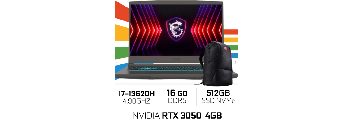 MSI THIN 15 B13UC-2658MA i7-13620H/16GB DDR4/512GB SSD/RTX 3050/15....