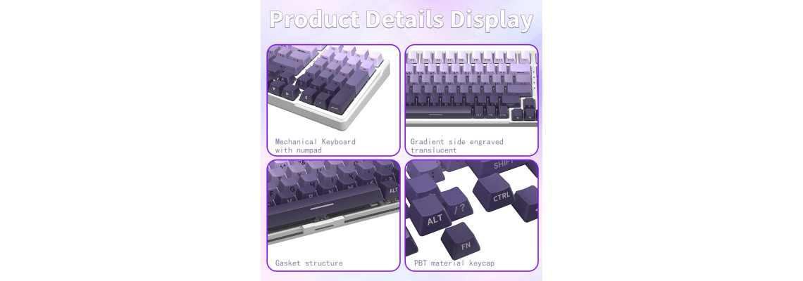 Furycube ZT99 Gradient Purple (Brown Switch) Claviers Furycube Maroc