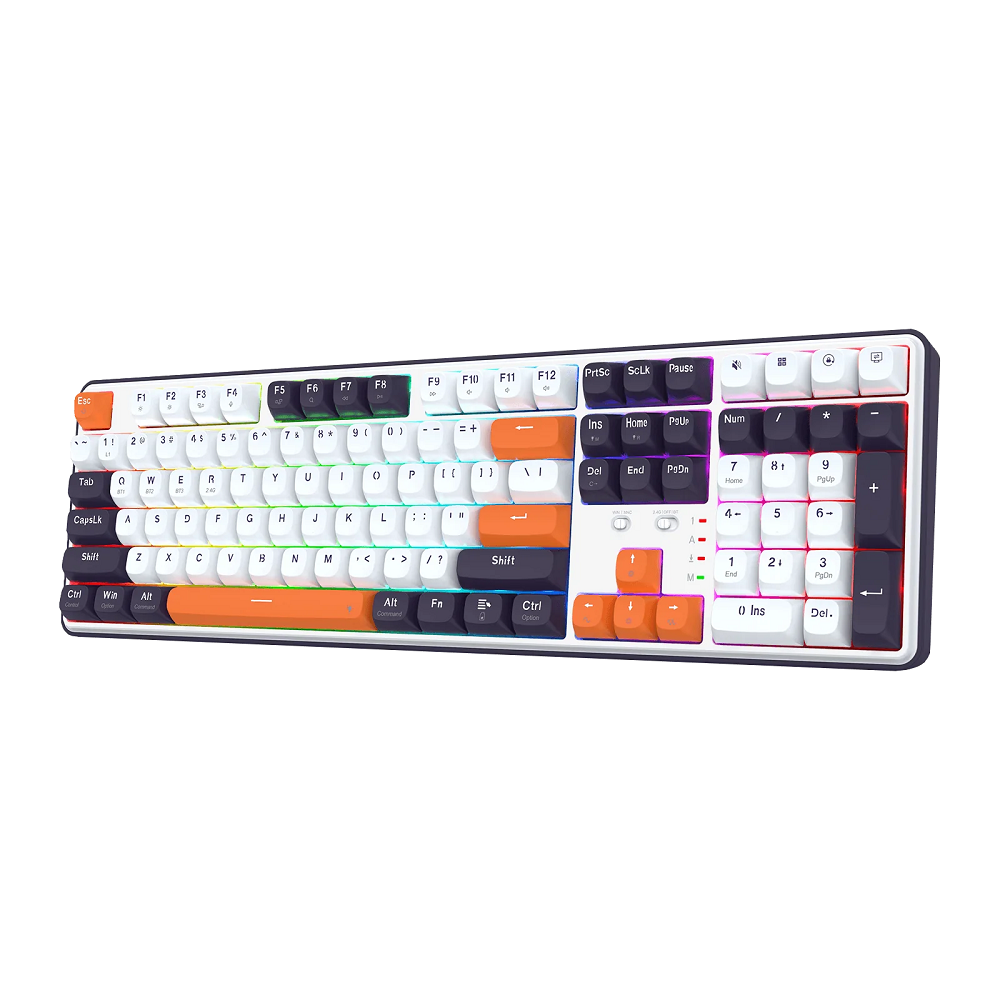 Redragon K689 PRO Wireless Mechanical Keyboard (Black Tangerine) Cl...