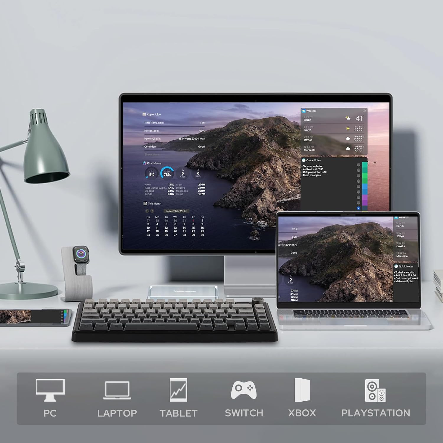 AULA F75 MAX Gradient Gray (Reaper Switch) Claviers AULA Maroc